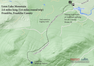 Loon Lake Mountain is a rugged peak with a firetower that provides a ...